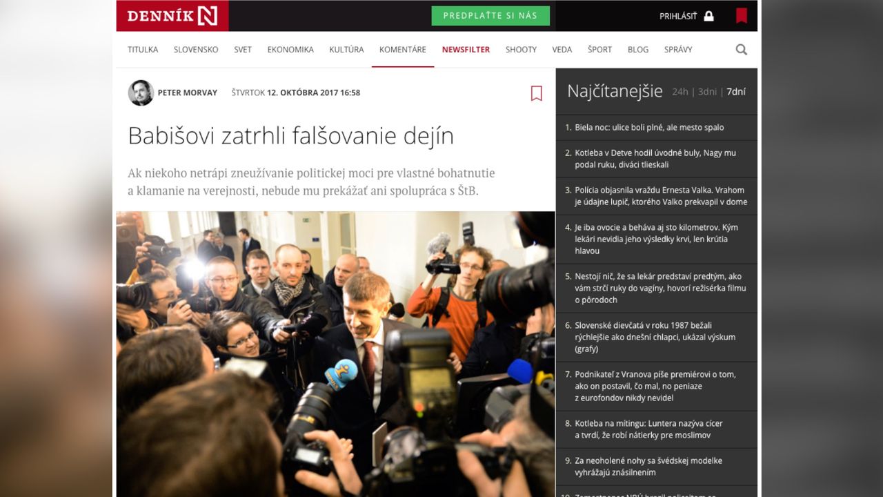 Slovenská média zobrazují karikaturu Babiše a píší, že verdikt kauzy StB jeho voliče neovlivní ...