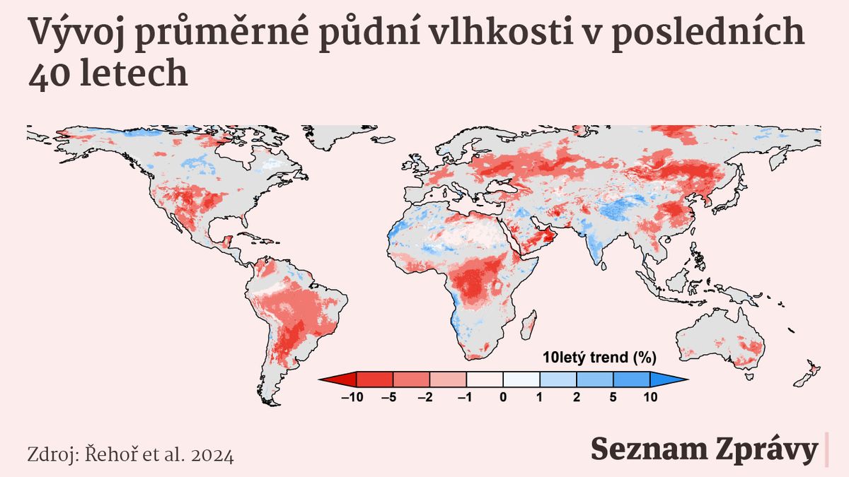 Mapa ukazuje, která místa na Zemi v posledních 40 letech významně ...